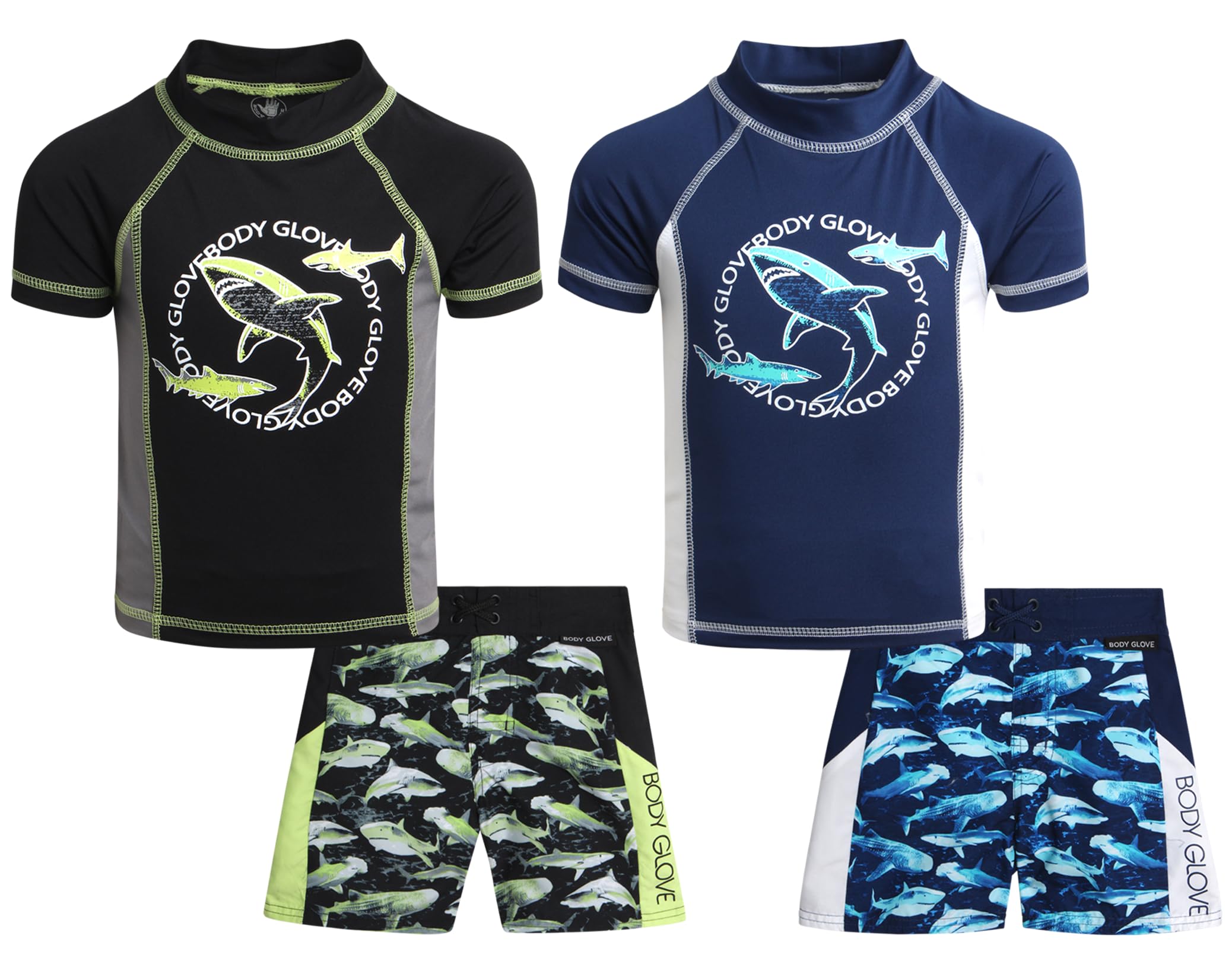 Snapklik.com : Body Glove Boys Swim Set - 4 Piece UPF 50+ Swim Trunks ...