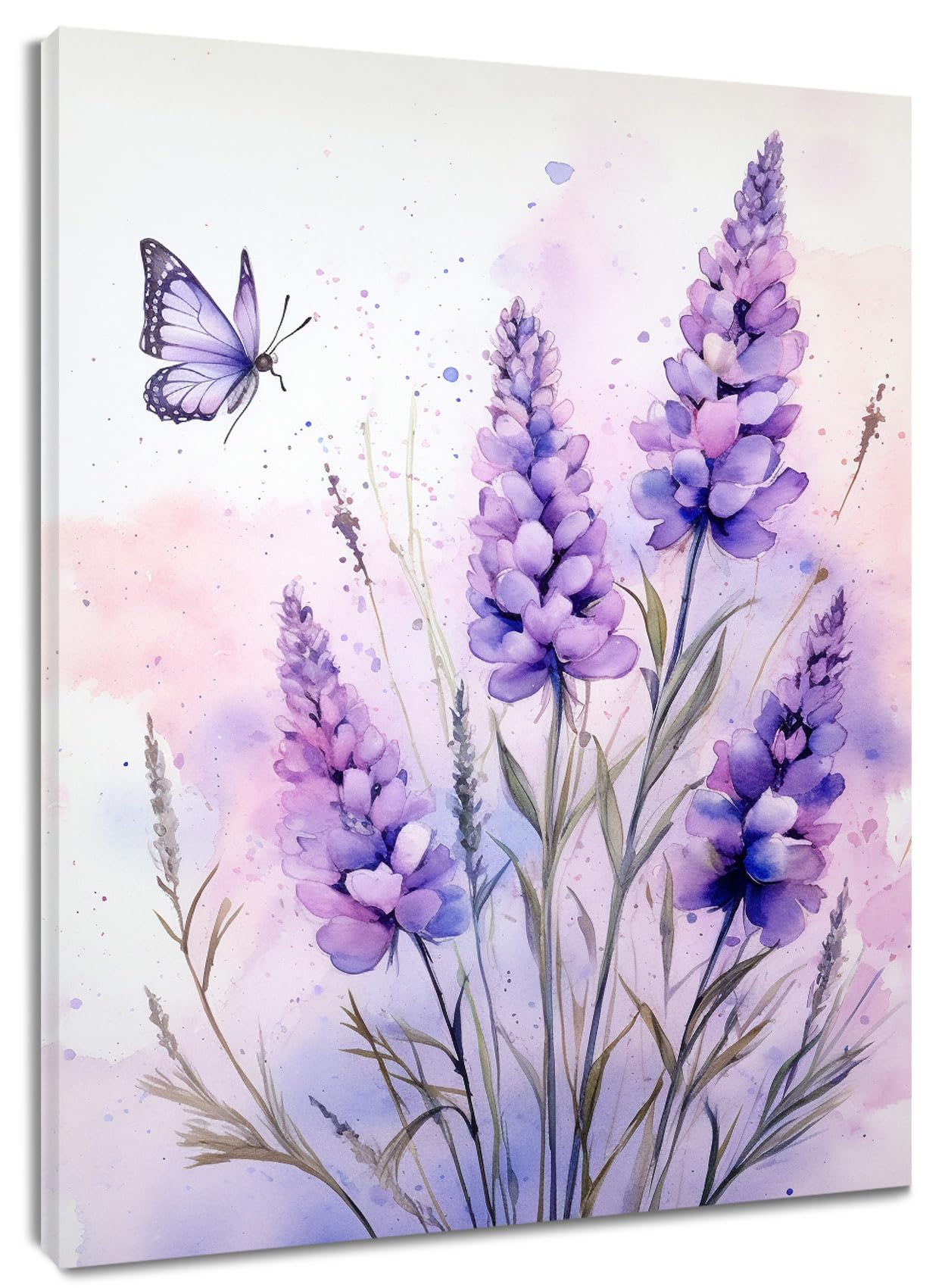 Amazon.com: HVEST Lavender Wall Art for Living Room,Purple Floral and ...