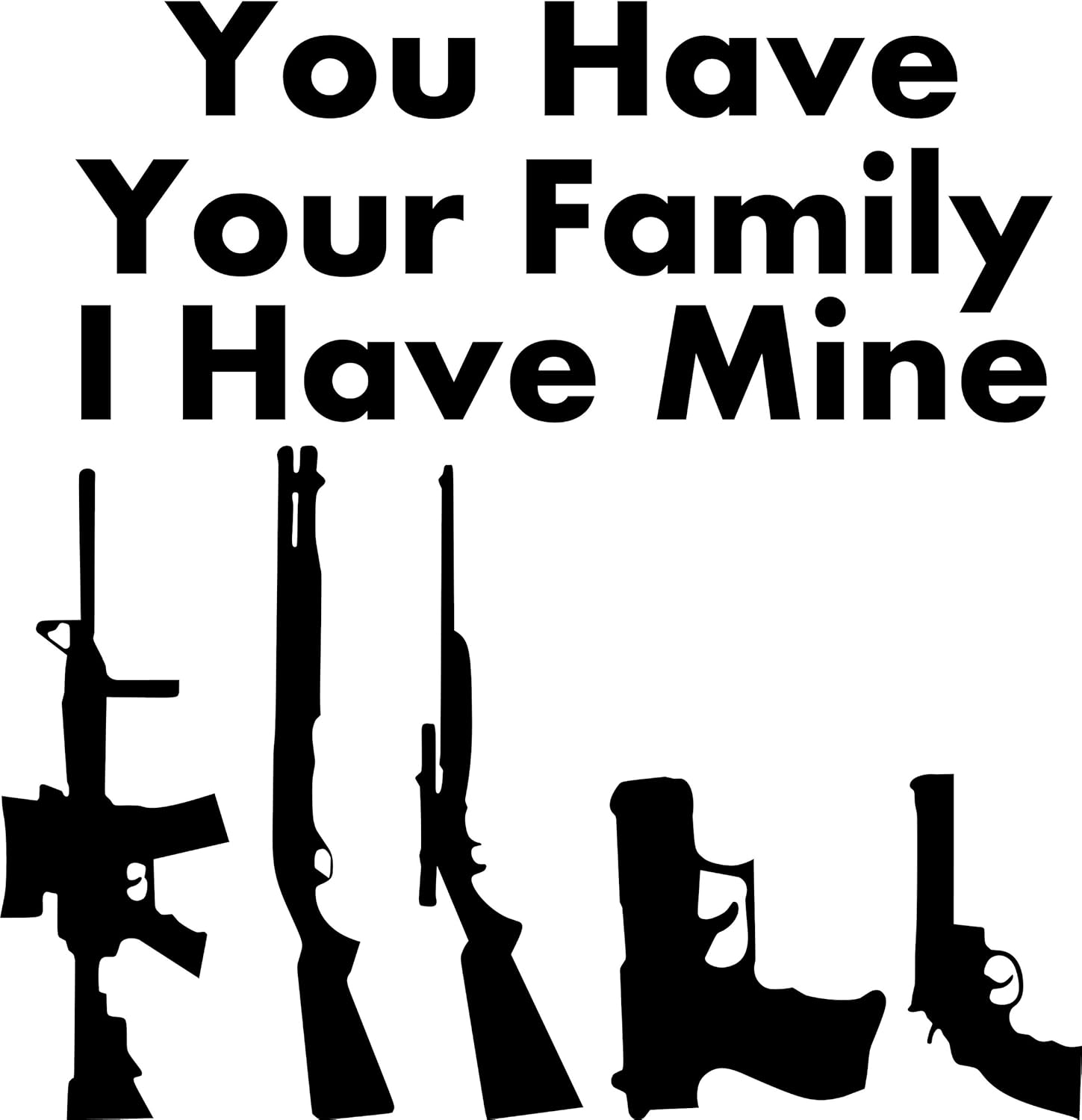 Amazon.com: Gun Family My Family Gun Decal Sticker White 9" X 9 ...