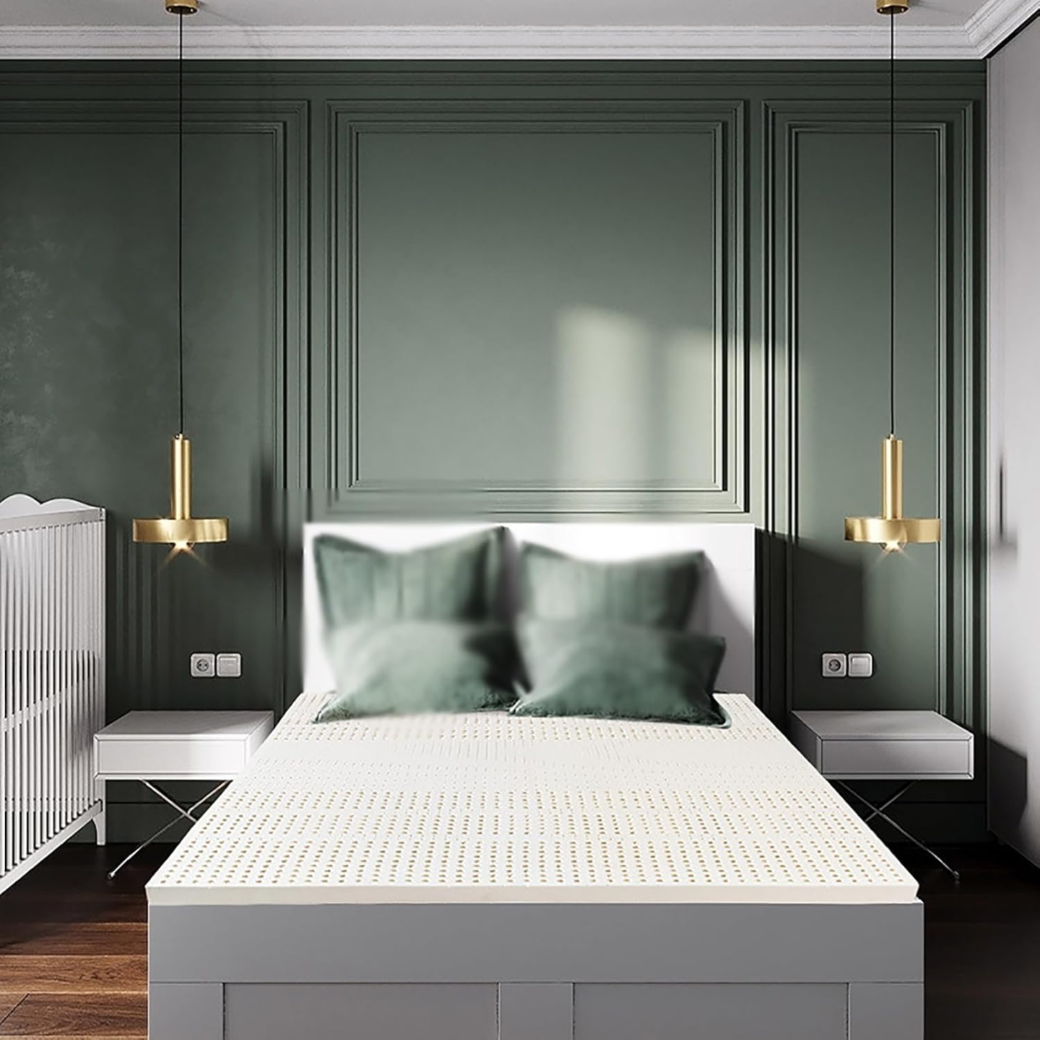 Amazon.com: 100% Natural Latex Mattress Topper - Medium Firmness - 1 ...