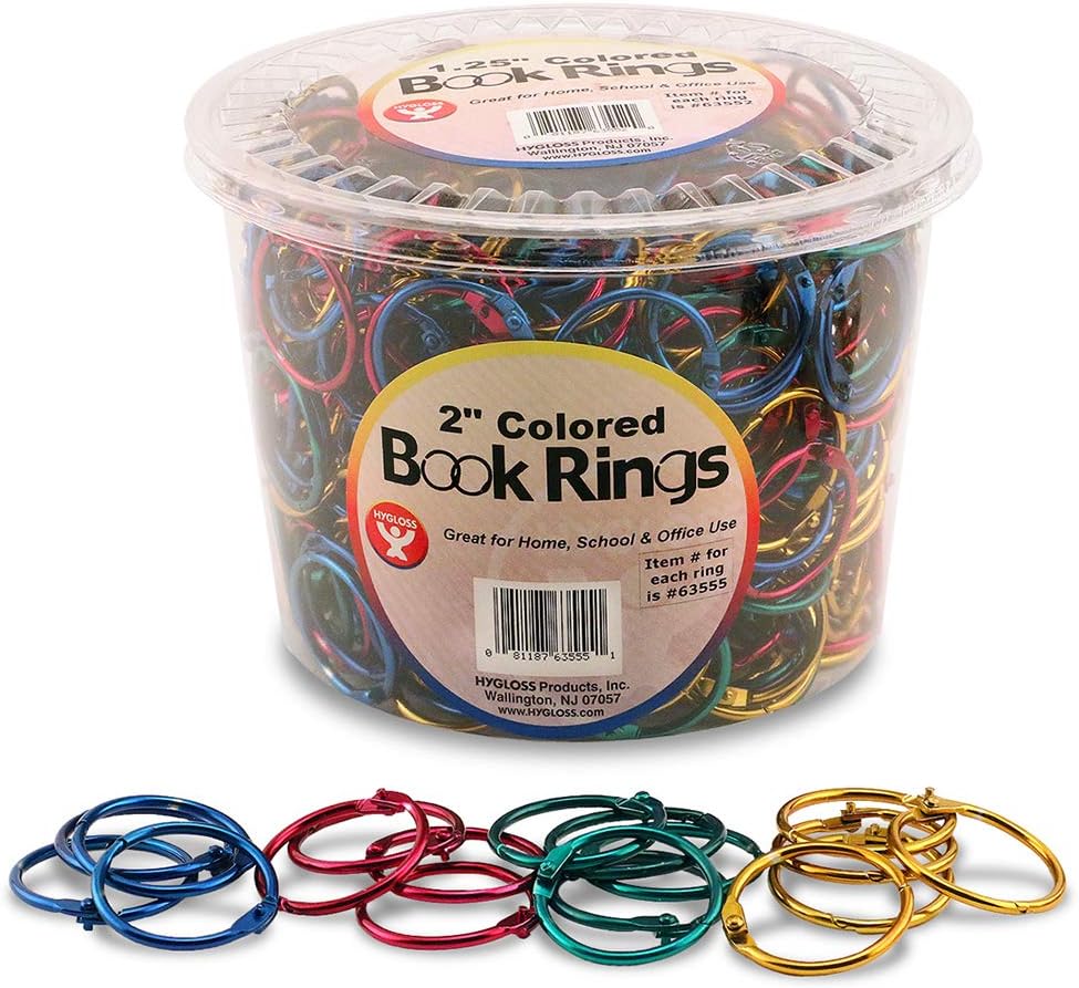 Amazon.com : Hygloss Products Book Rings – 2 Inch Assorted Colored ...