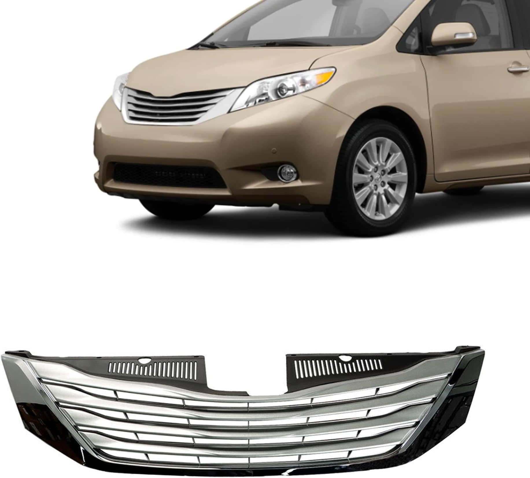 Amazon.com: PartsFlow Front Bumper Grille Chrome Grill Plastic For 2011 ...