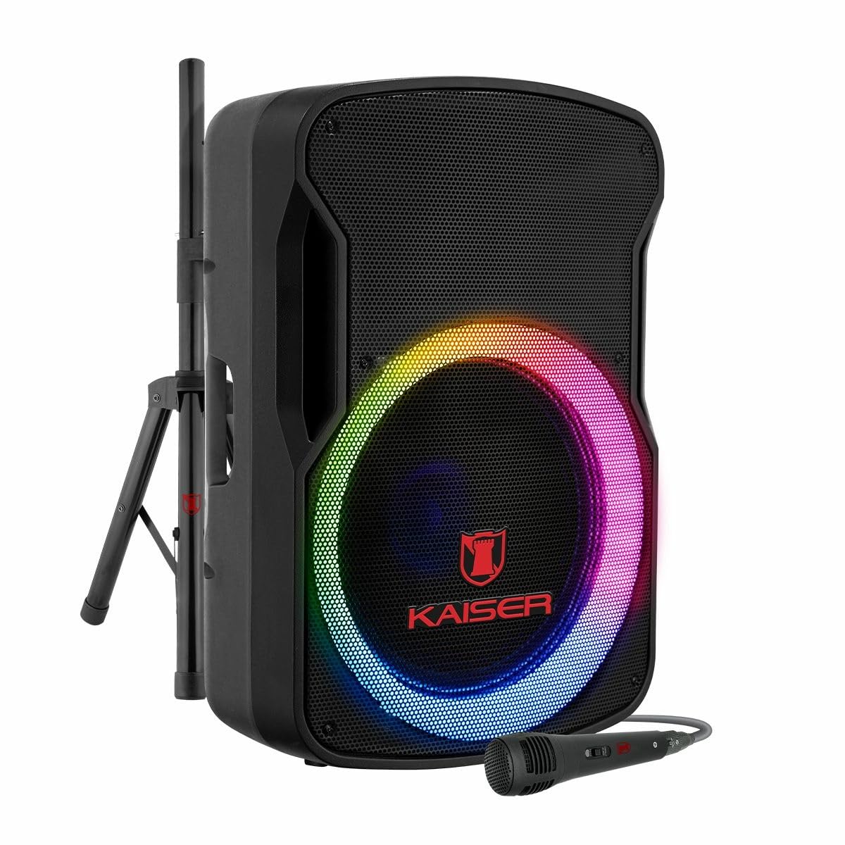 Kaiser Bafle Profesional Recargable, 15” y Potencia de 25,000 W PMPO Color Negro, Bluetooth ...