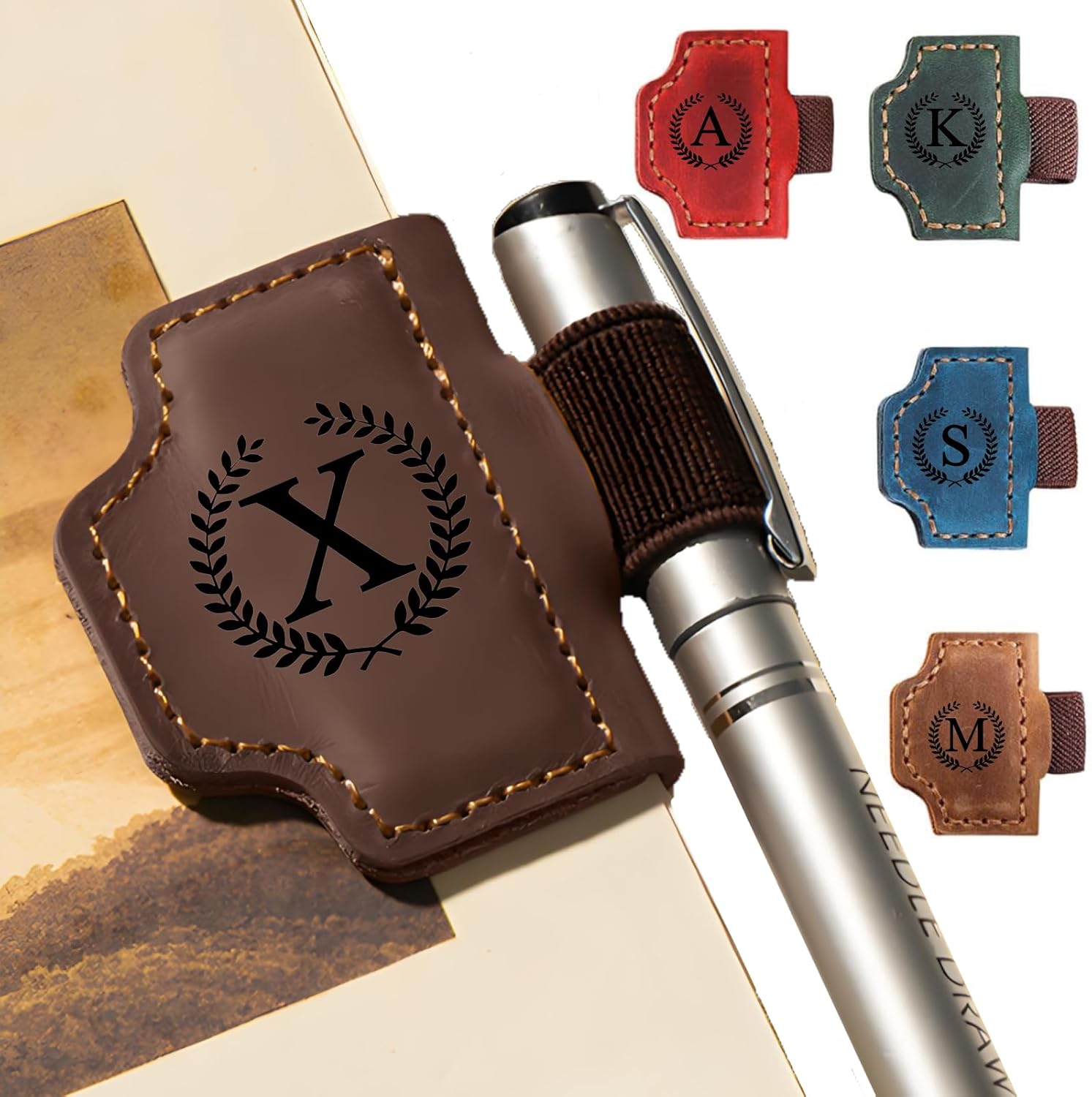 Amazon.com: MOTEERLLU Bygone Mark Personalized Magnetic Leather Pen ...