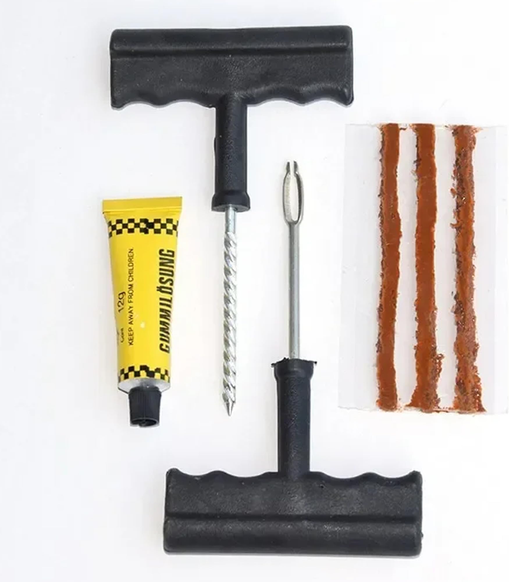 OTO2EYE Tubeless Tyre Puncture Repair Kit with Solution and Puncture ...