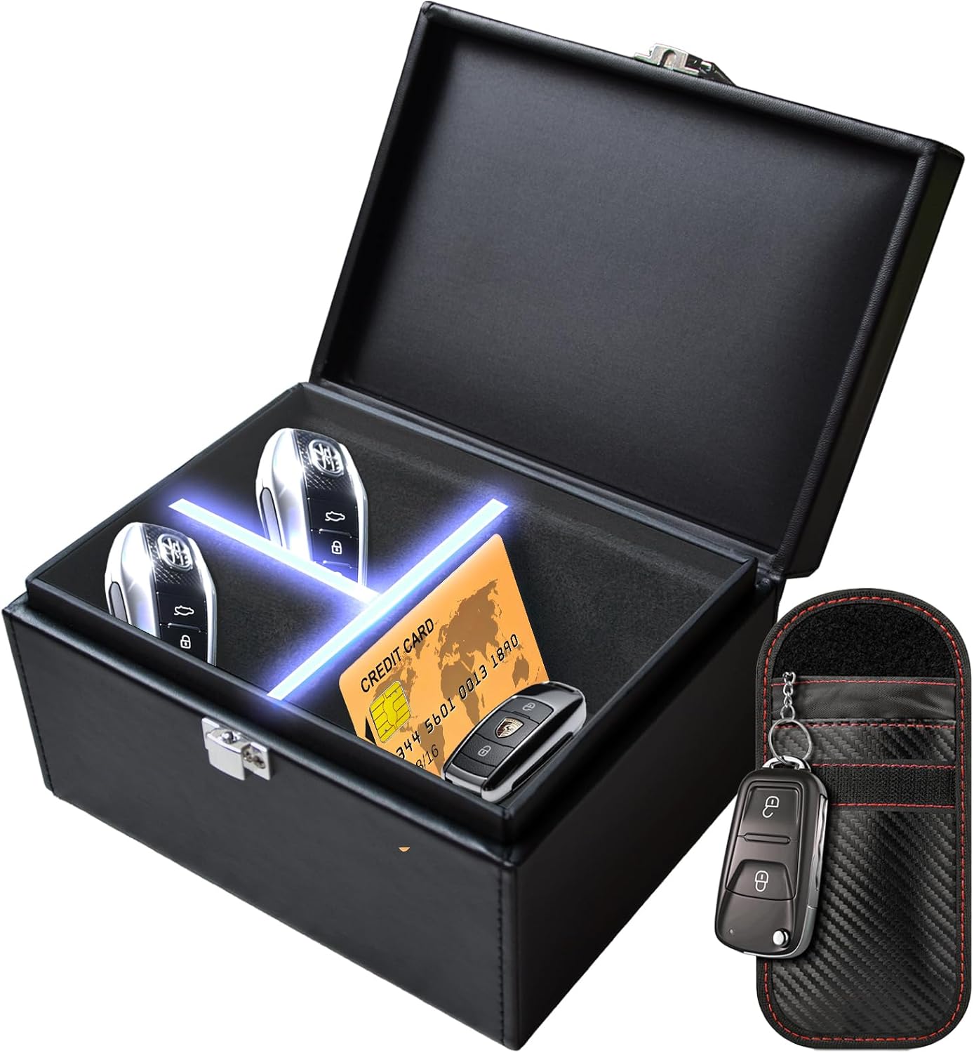 Amazon.com: Galtunmy Faraday Key Fob Box Signal Blocker for Car Keys ...
