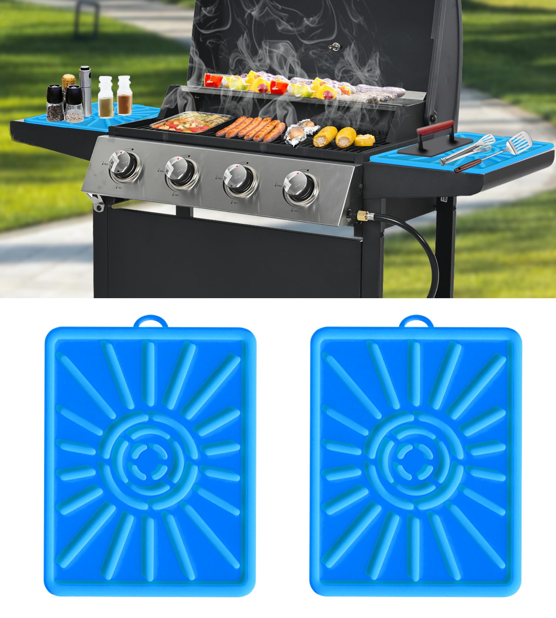 Amazon.com: Grill Mat, Side Shelf Mat for Blackstone, Silicone Grill ...