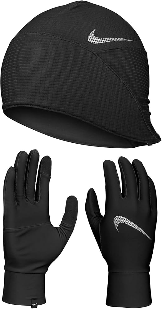 Amazon.com : Nike Mens Essential Hat and Gloves Set Black | Black ...
