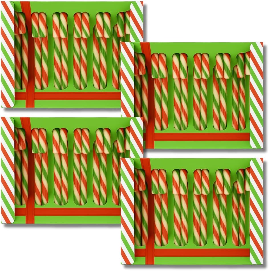 48 Peppermint Candy Canes – 4 Packs of 12 – Classic Festive Candy ...