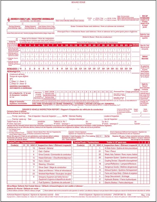 Canadian 2-In-1 Bilingual Driver's Daily Log Book 10-pk. - Book Format ...