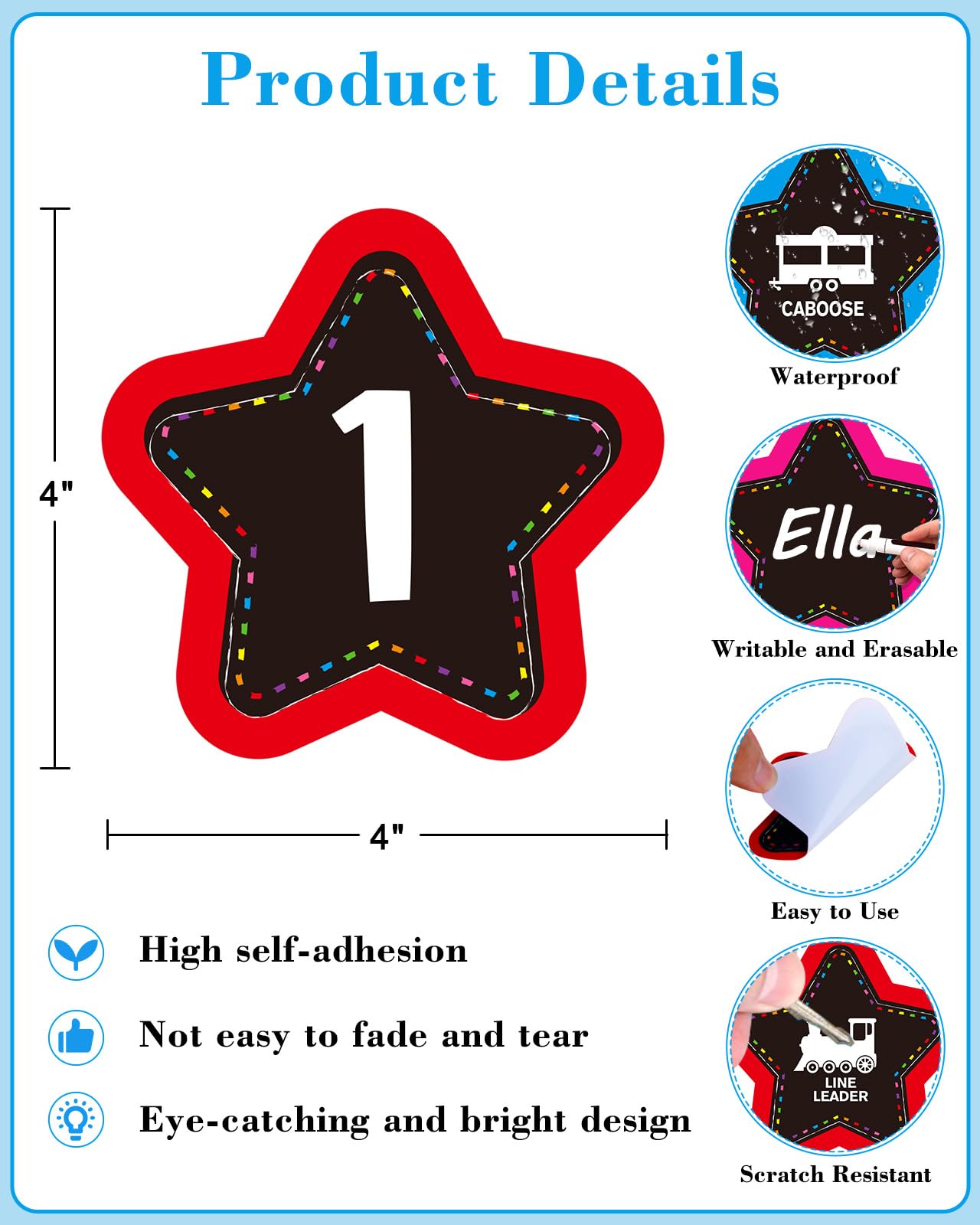 Snapklik.com : Classroom Line Up Stickers - 36PCS Star Line Up Spots ...