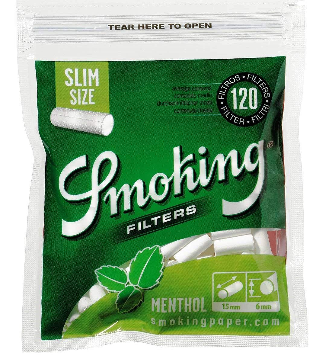 Buy Smoking Filters Menthol Slim Size Packet (120 Filter Tips) (Pack of ...