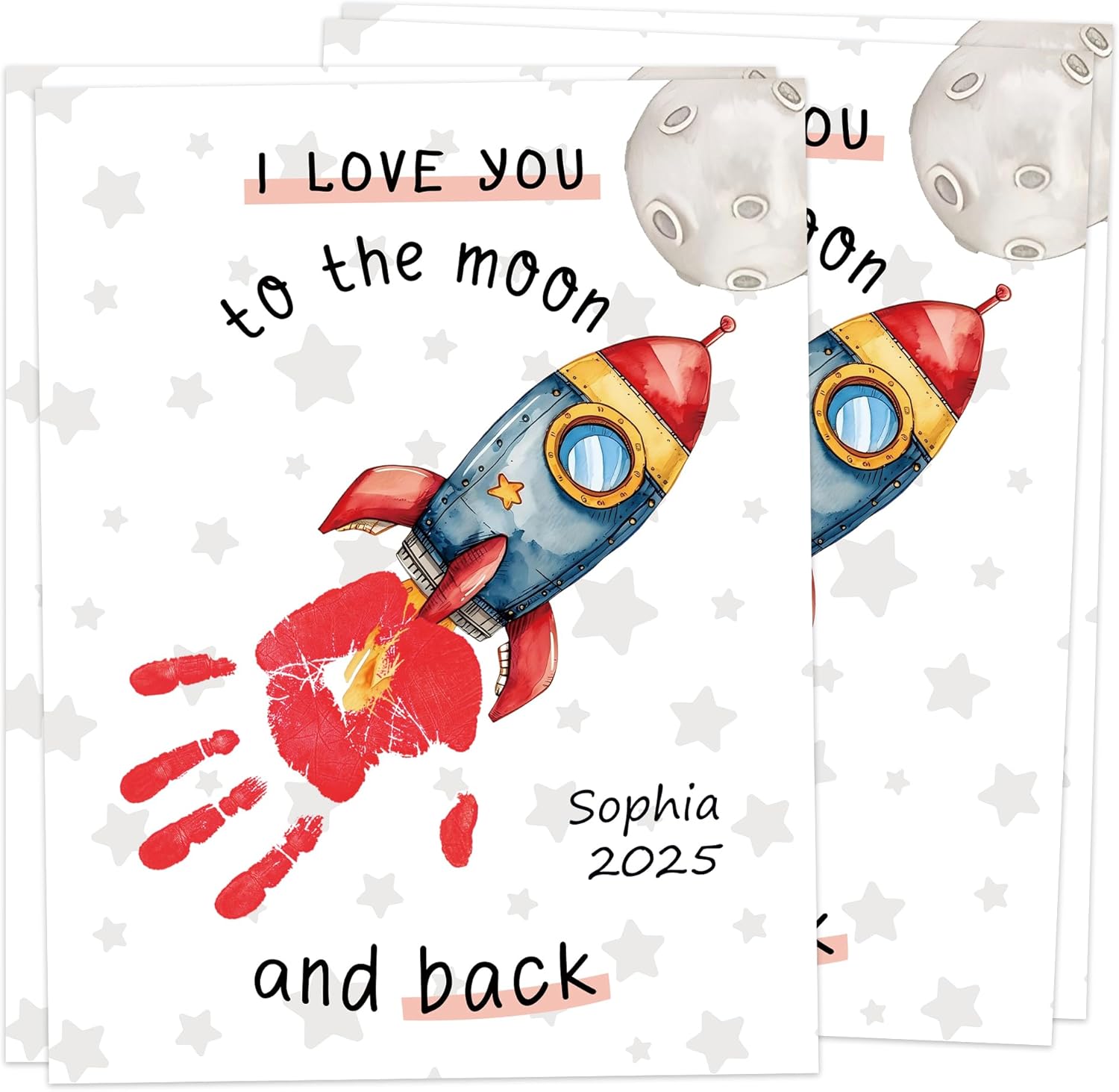 Amazon.com: I Love You to the Moon and Back Handprint Art Kit, 10-Pack ...