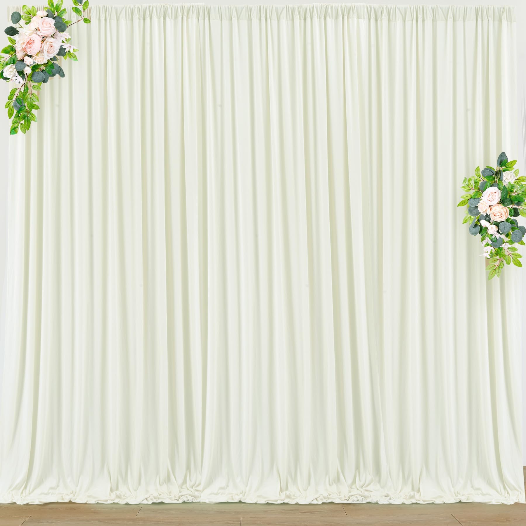 Amazon.com: 10 ft x 8 ft Wrinkle Free Ivory Backdrop Curtain for ...