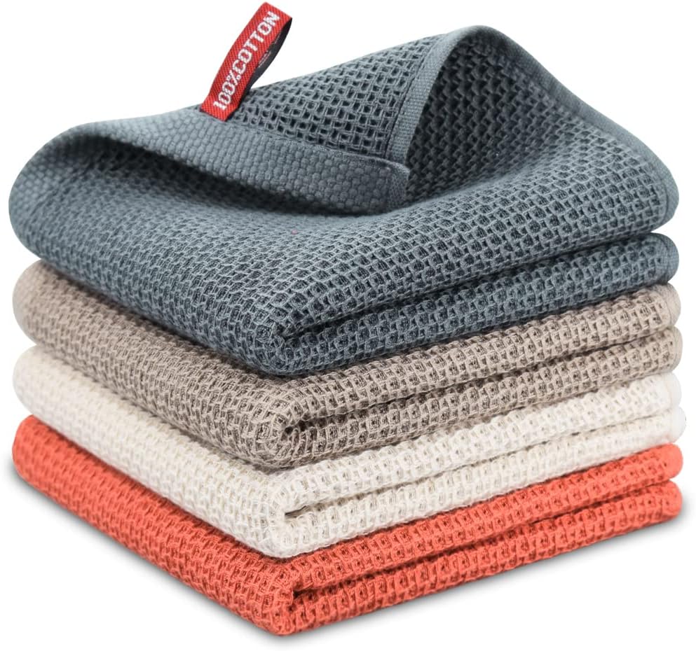 Amazon.com: homing Kitchen Towels, 100% Cotton Waffle Weave Dish Towels ...