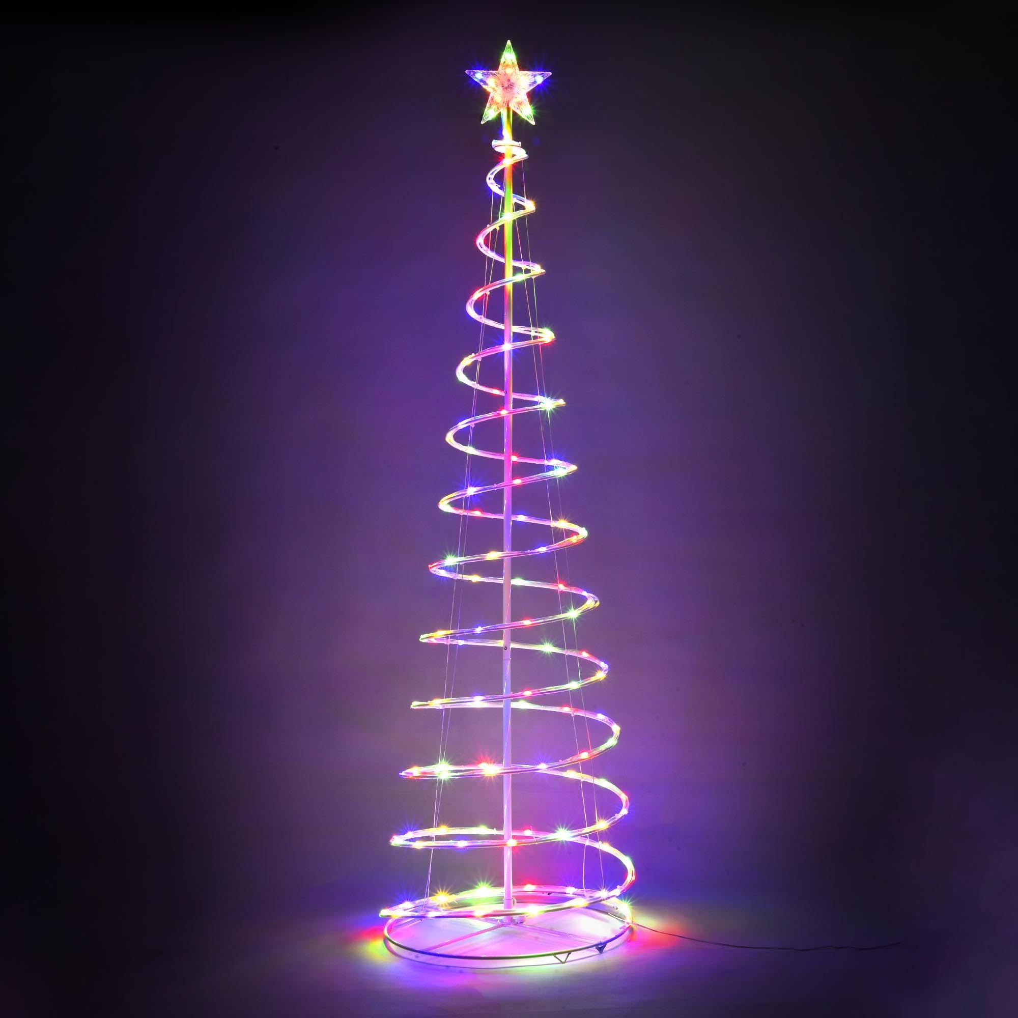 Amazon.com: Set of 2 Multi-Color LED Lighted Spiral Christmas Trees ...