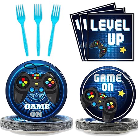 Amazon.com: WERNNSAI Game Party Supplies Kit - Video Game Themed Party ...