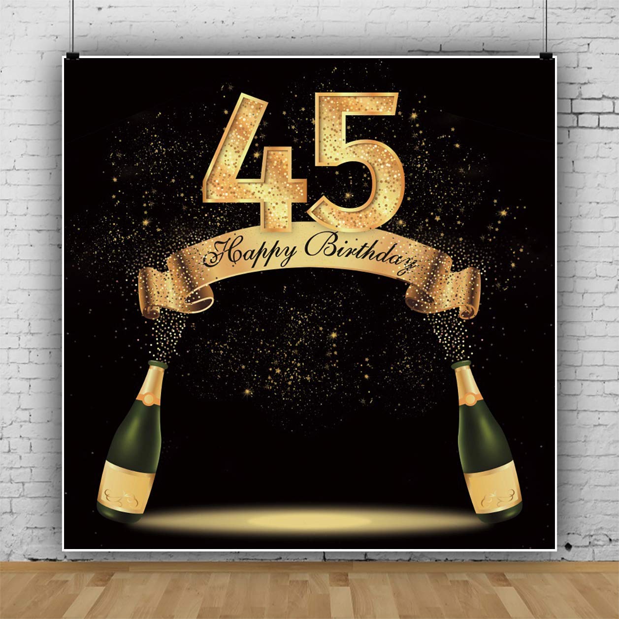 Buy Yeele 6.5x6.5ft Happy 45th Birthday Backdrop Spray Bottle of ...