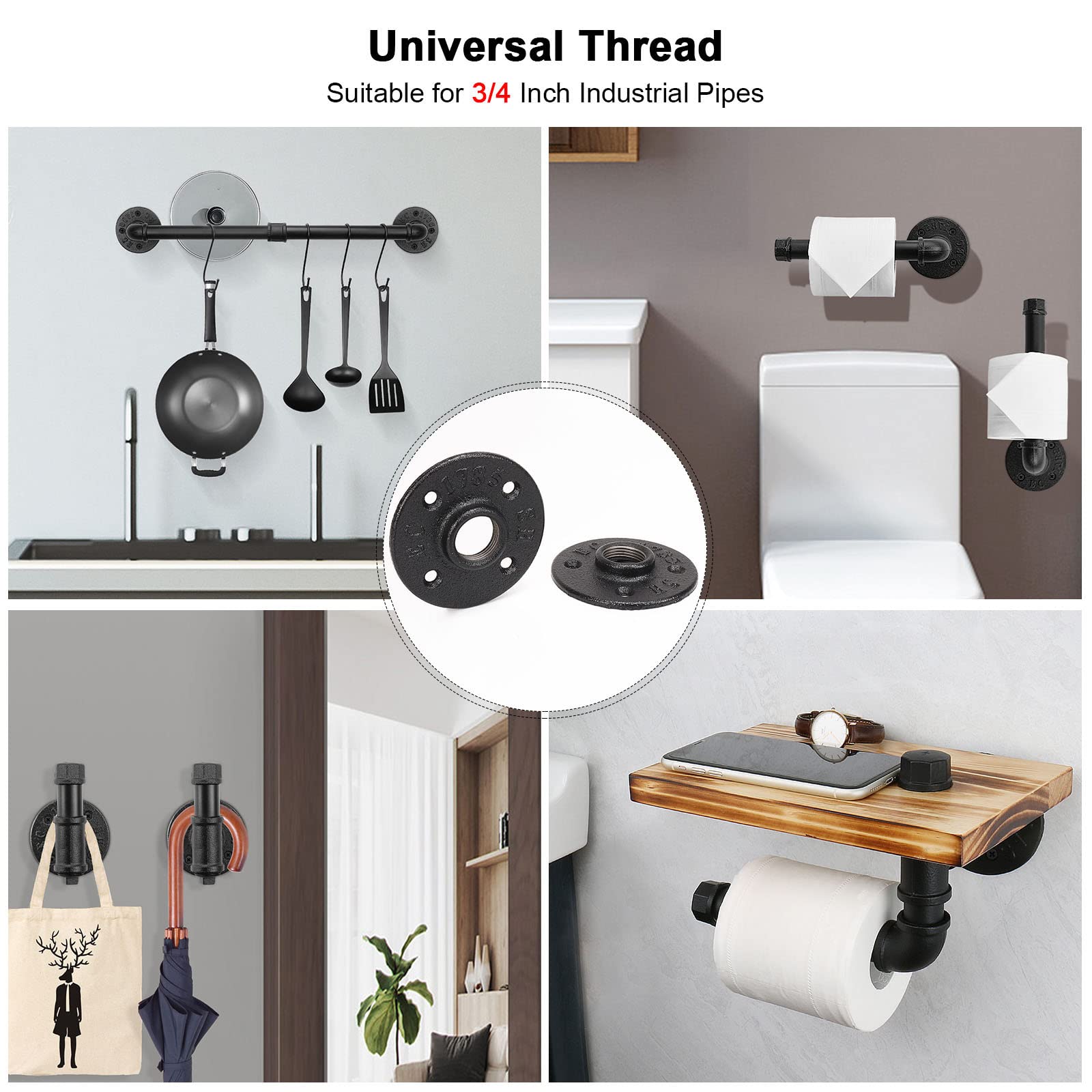 Snapklik.com : NearMoon Industrial Pipe Floor Flange, Heavy Duty ...
