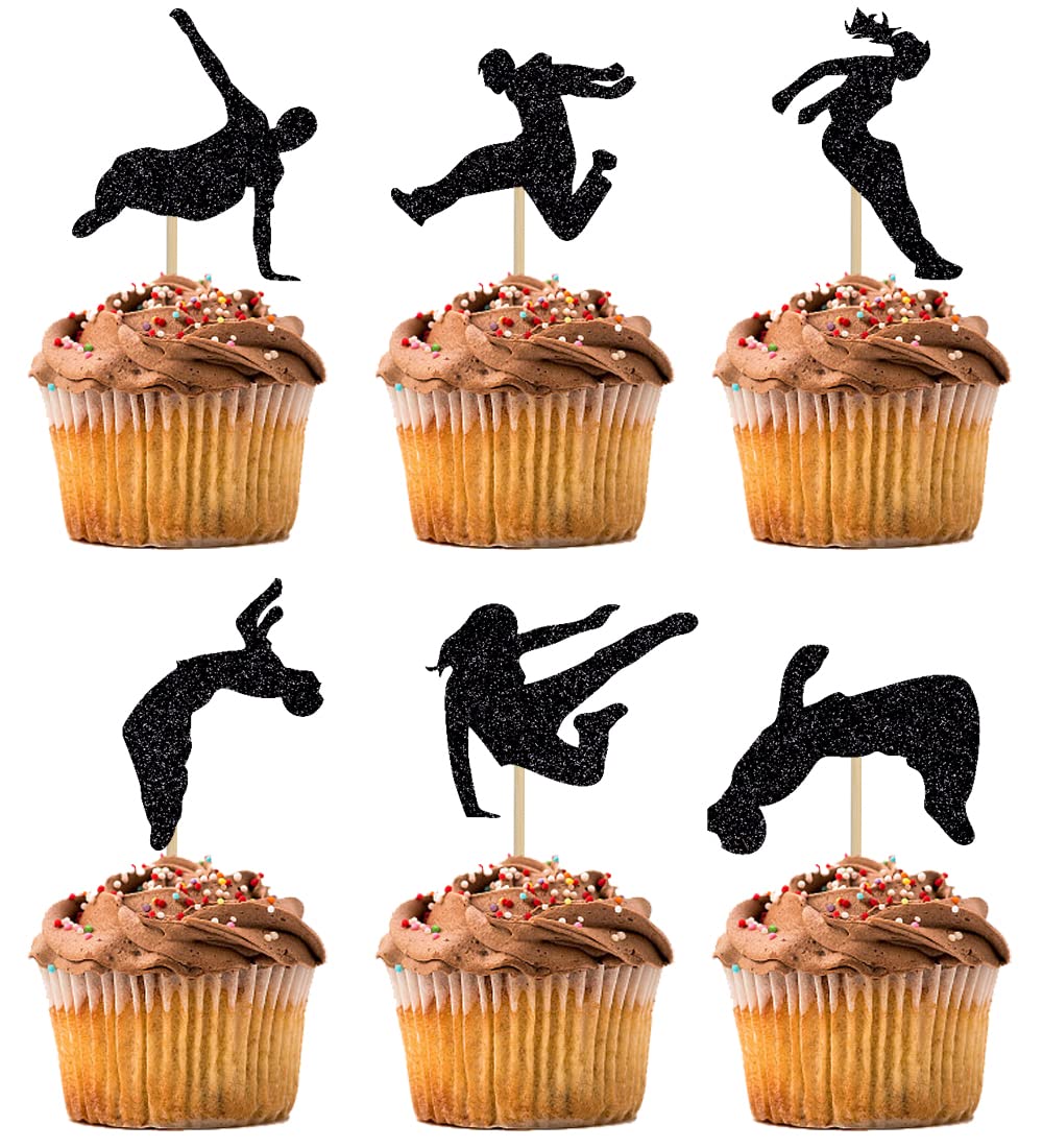 Amazon.com: BIABISD 12 Piece parkour Cupcake Toppers parkour Themed ...