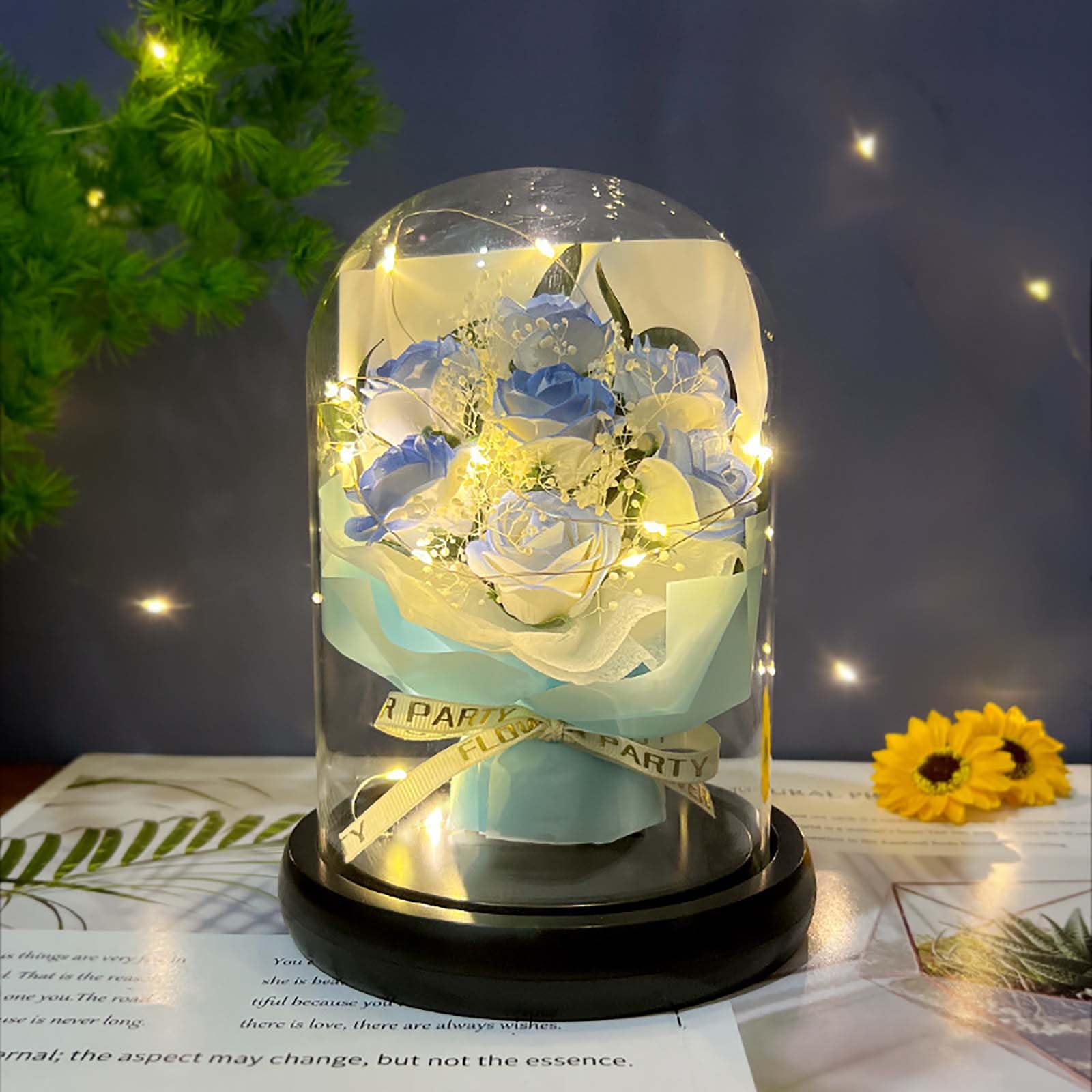 Amazon.com: Flwrgirl Preserved Forever Roses Flowers - Light Up ...