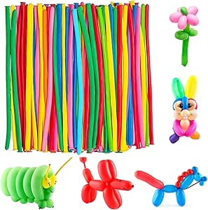 Pack of 200 modelling balloons, long colourful balloons, modelling ...