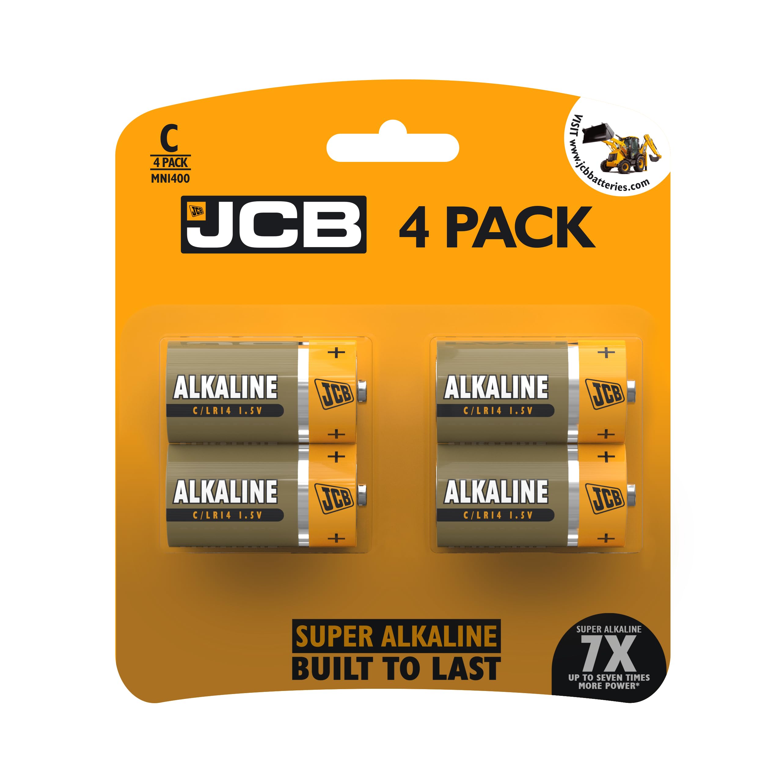 JCB Super Alkaline Batteries C Size 1.5V LR14 MN1400 Pack of 4: Amazon ...