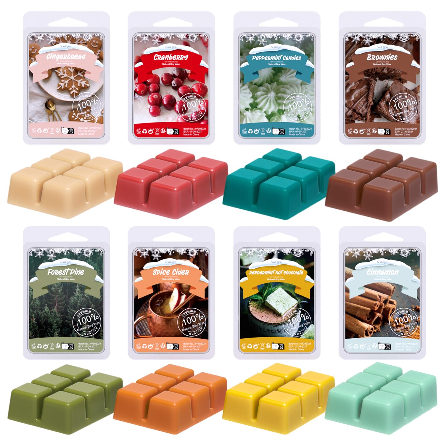 Amazon.com: SoulOrigin Winter Scented Wax Melts, Soy Wax Cubes Gift Set ...