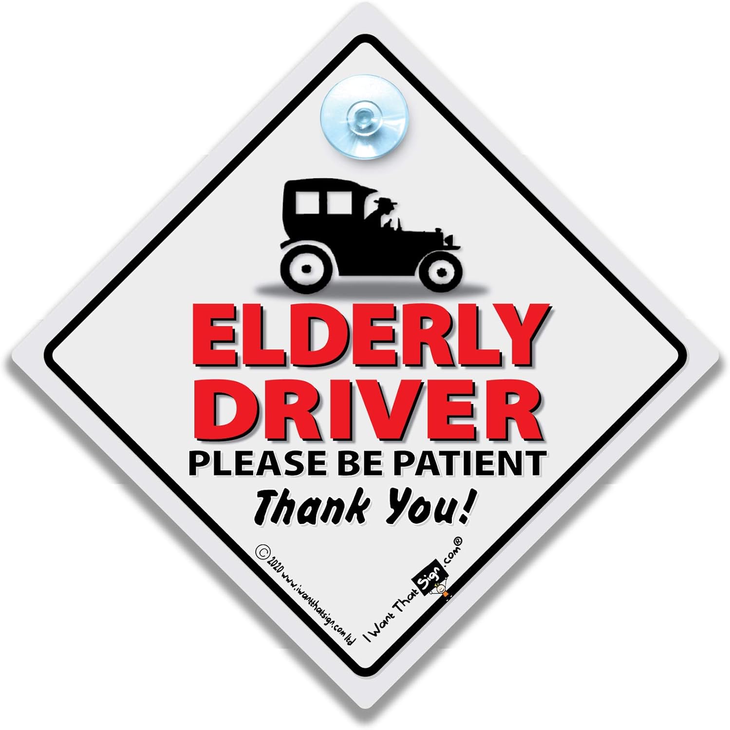 iwantthatsign.com Elderly Driver Car Sign, Joke OAP Baby on Board Style ...
