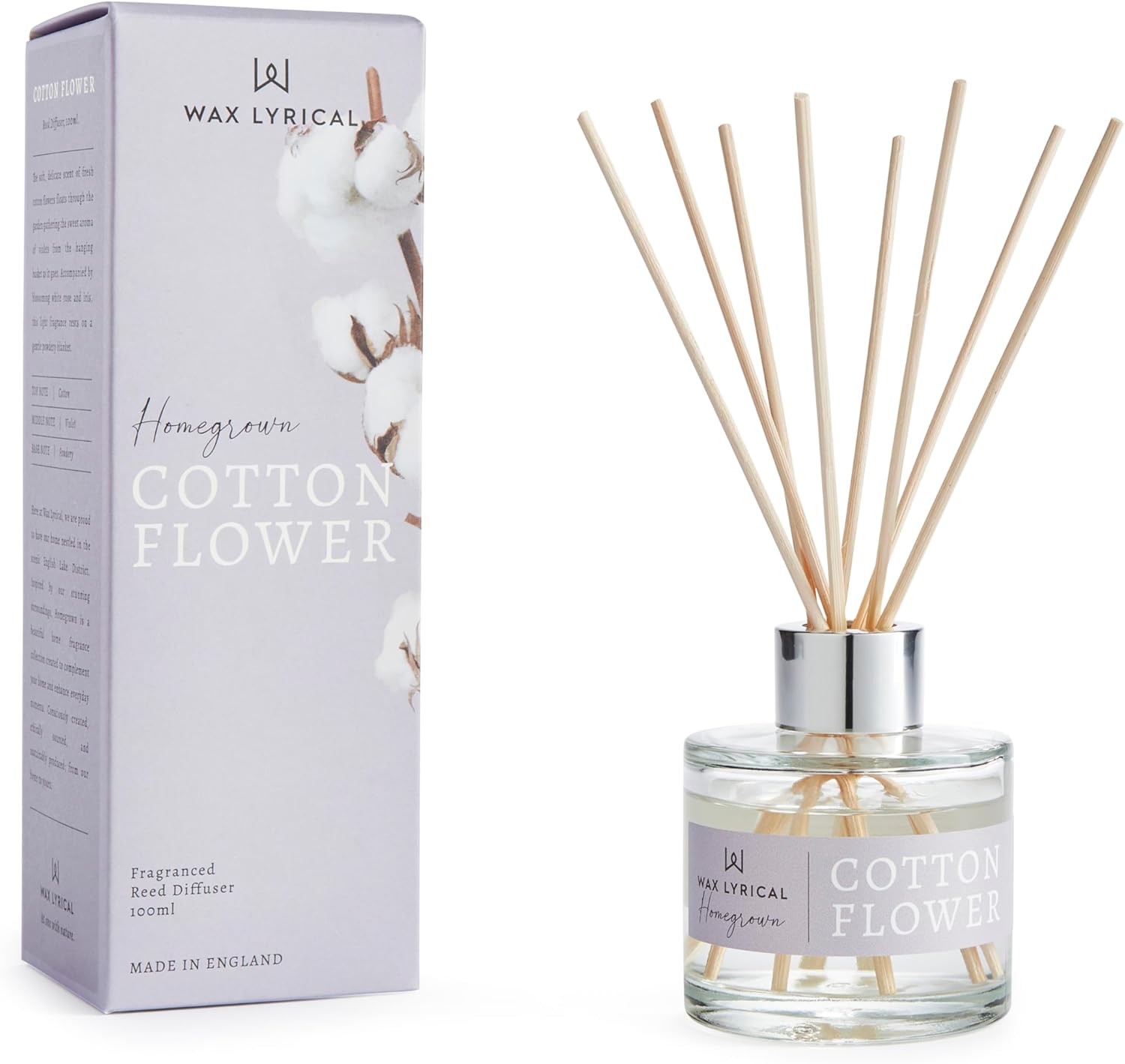 Wax Lyrical Homegrown Cotton Flower Reed Diffuser 100ml : Amazon.co.uk ...