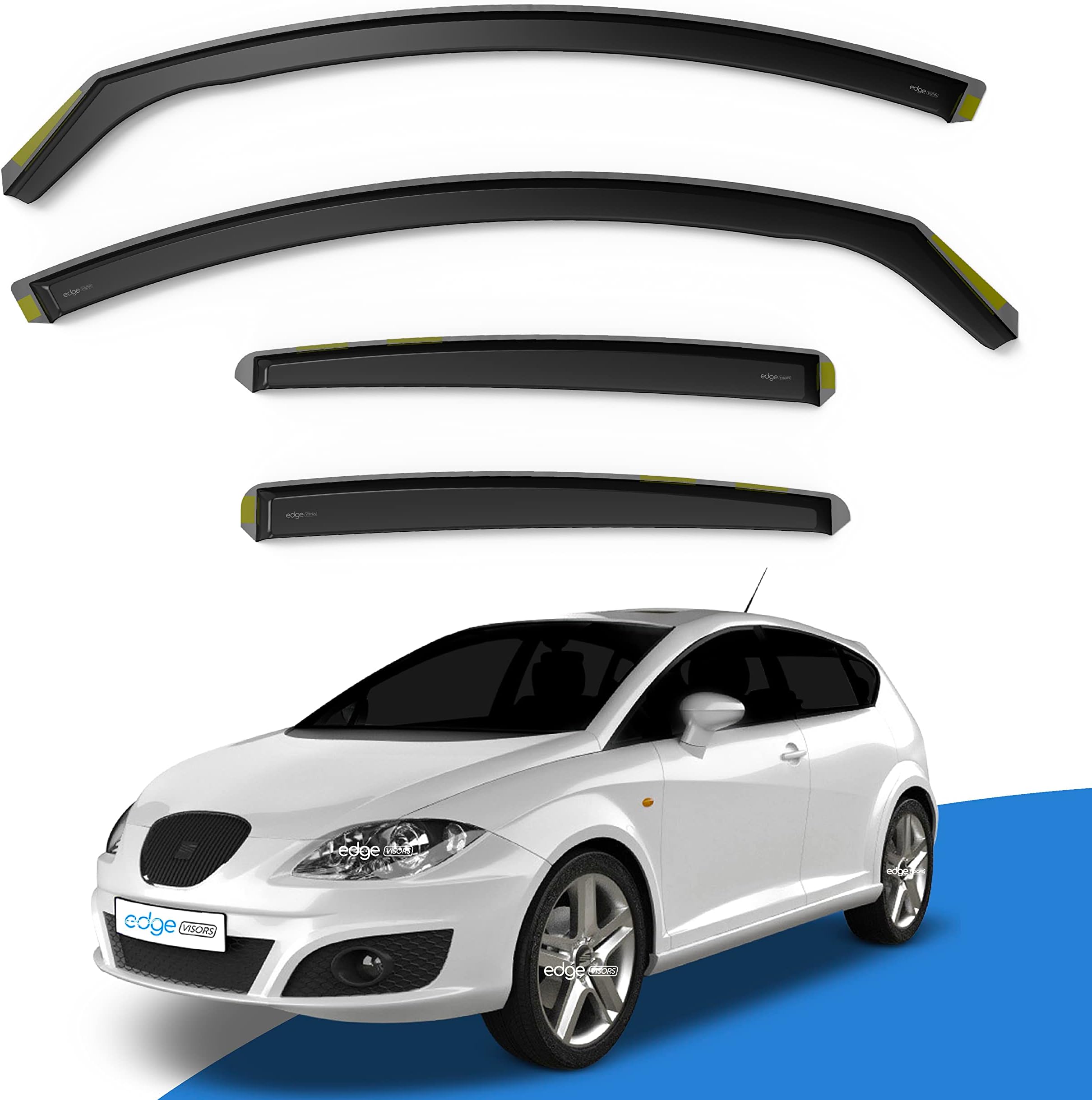 EdgeVisors Wind Deflectors Set Fits: VW Polo MK5 2009-2017 5 Door ...