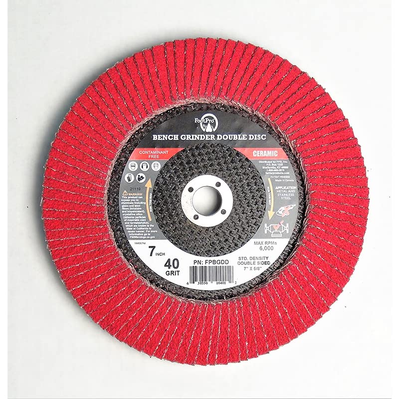 Amazon.com: FootPro 7" Double Sided Bench Grinder Disc 40 Grit : Tools ...