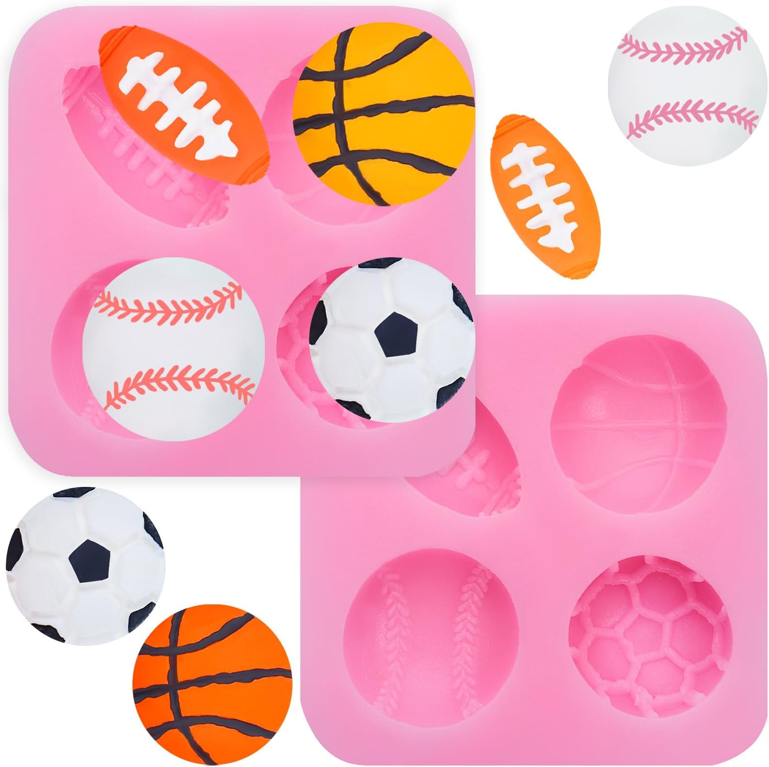 Amazon.com: 2 Pieces Football Basketball Baseball Rugby Soccer Silicone ...