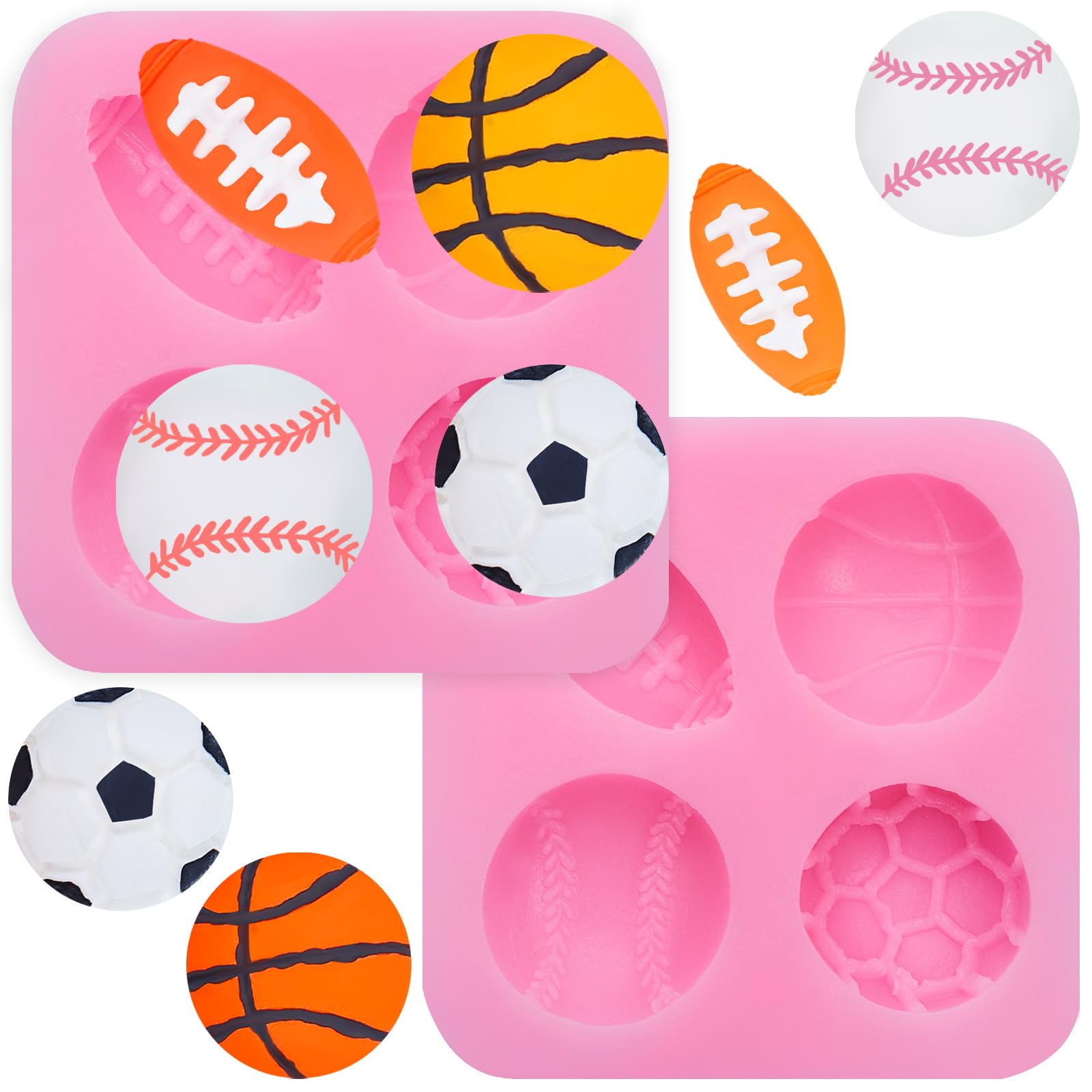 Amazon.com: 2 Pieces Football Basketball Baseball Rugby Soccer Silicone ...