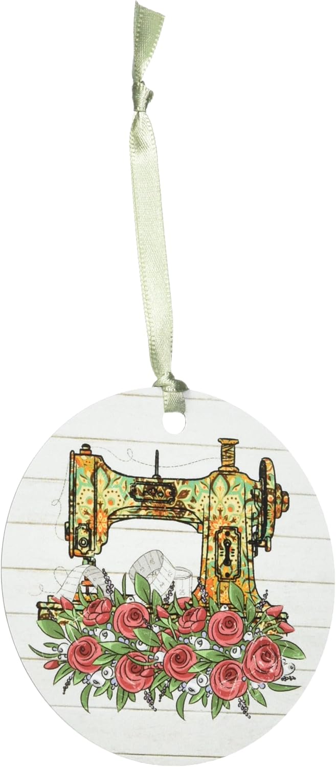 Amazon.com: Lake & Laser Sewing Machine with Roses Metal Ornament Gift