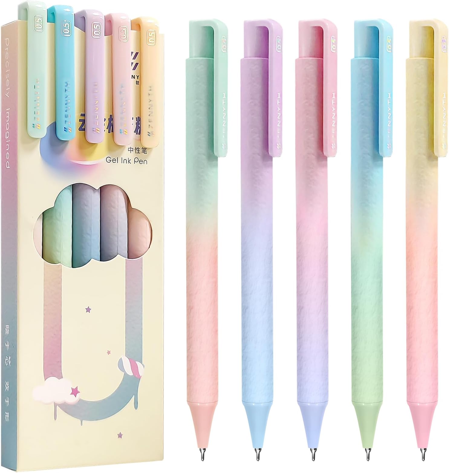 Amazon.com: MIXVOVA Gel Pens, 5Pcs 0.5mm Black Ink Pens Retractable Pen ...