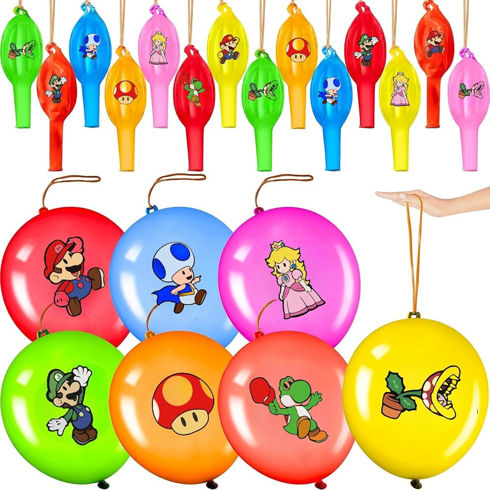 $3/mo - Finance 21Pcs Mario Punch Balloons Mario Party Favors For ...