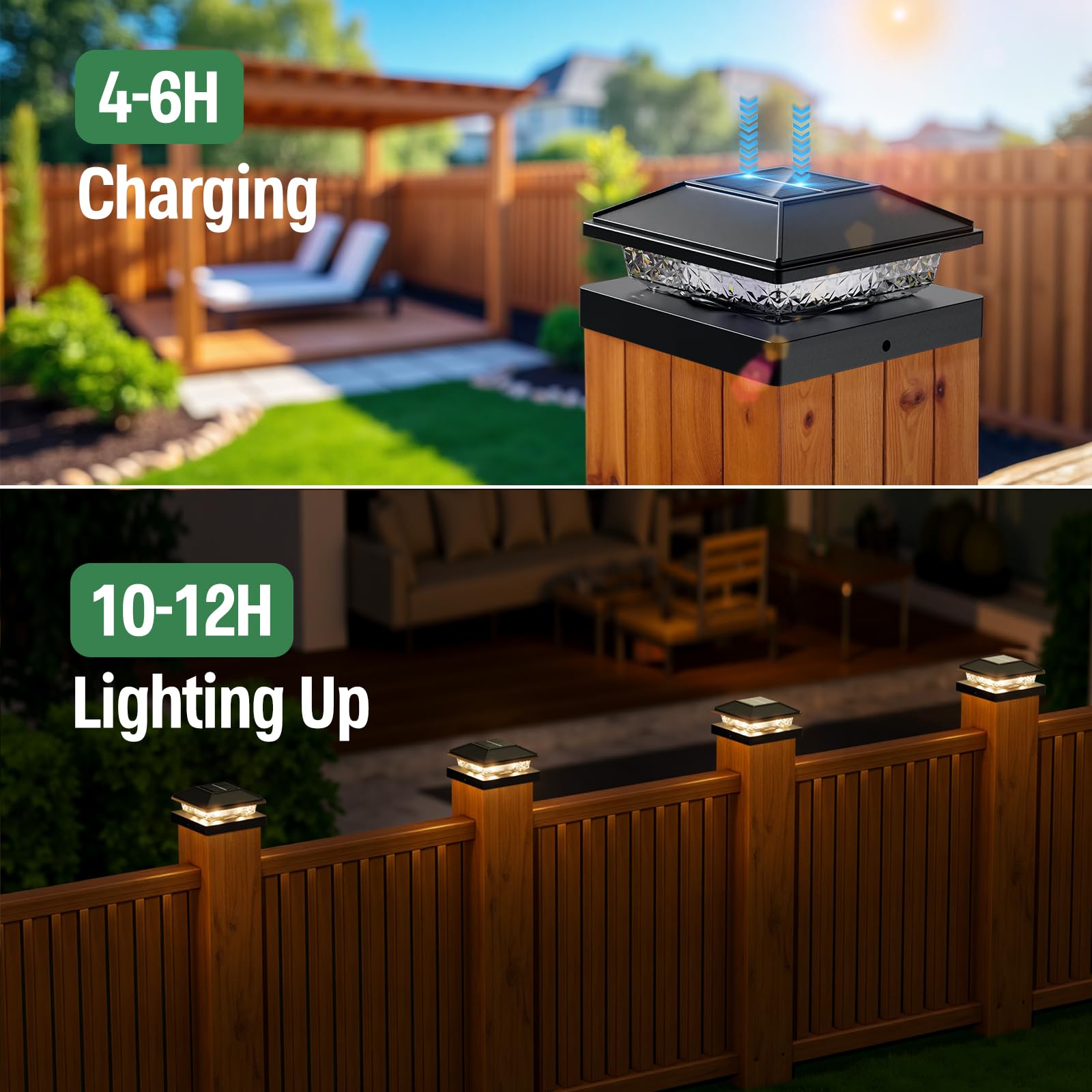 Snapklik.com : 12pack Post Cap Lights, 4x4 Deck Fence Solar Lights ...