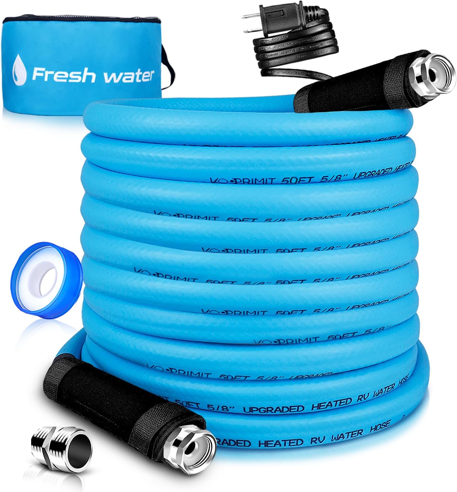 Amazon.com: Kooprimit 50FT Heated Water Hose for RV with Storage Bag ...