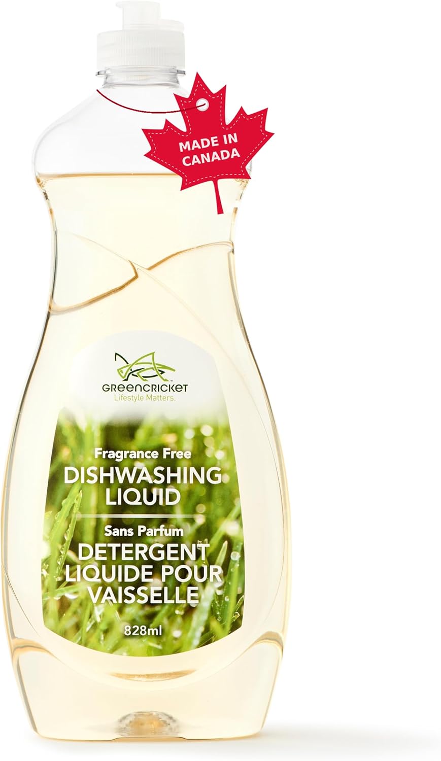 Green Cricket Fragrance Free Dishwashing Liquid, 828ml : Amazon.ca ...