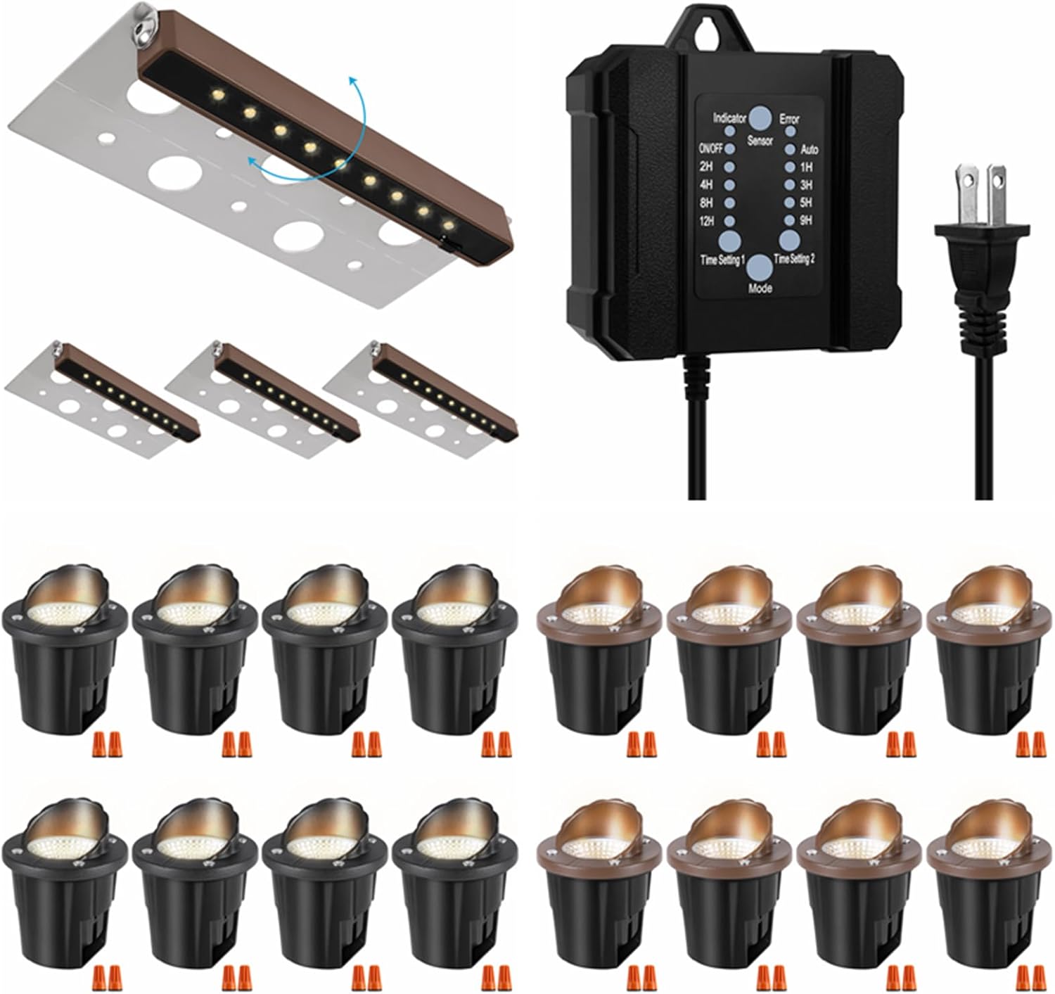 SMY Lighting 100W Low Voltage Transformer with LED Landscape Lights and ...