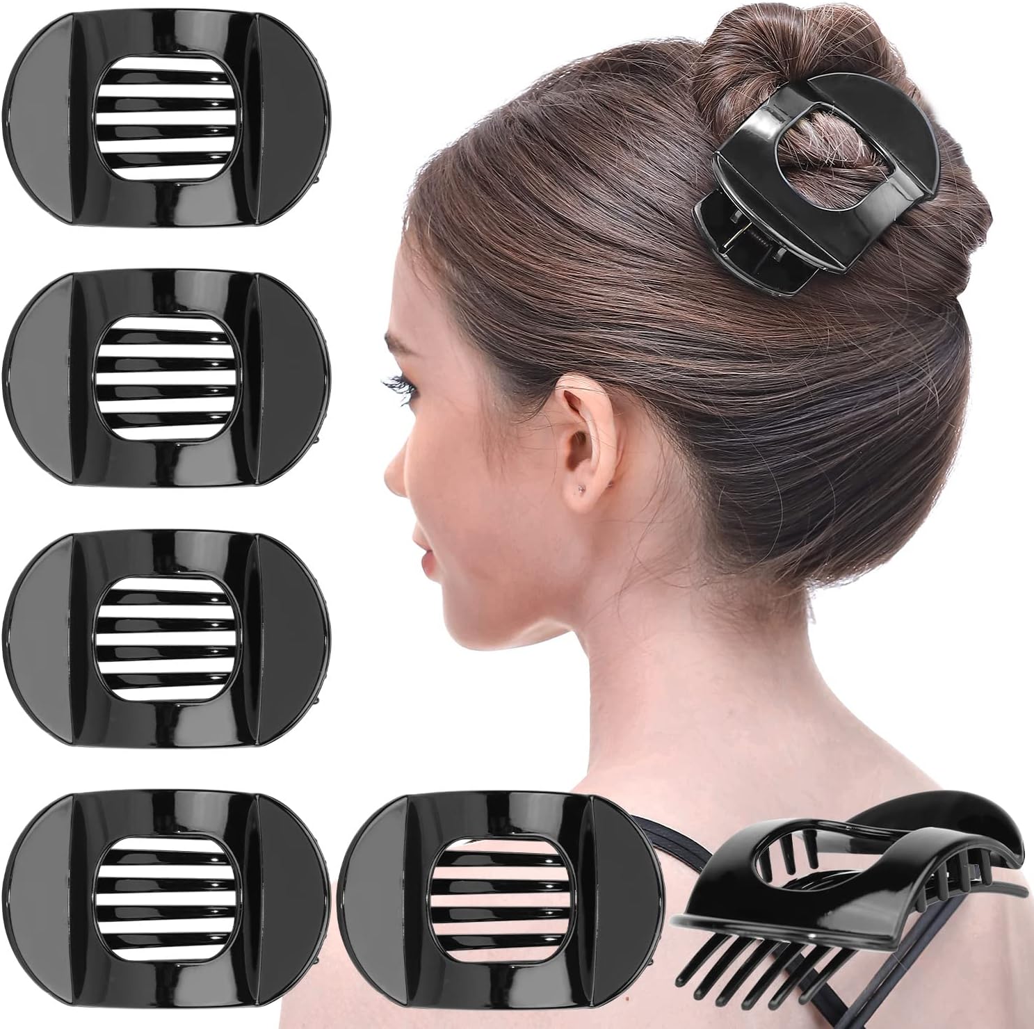 Amazon.com : D 6PCS Flat Claw Clips - French Concord Flat Hair Clips ...