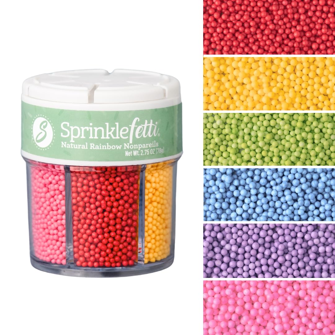 Amazon.com: Sweets Indeed Dye Free Rainbow Nonpareils 6 Cell Set ...
