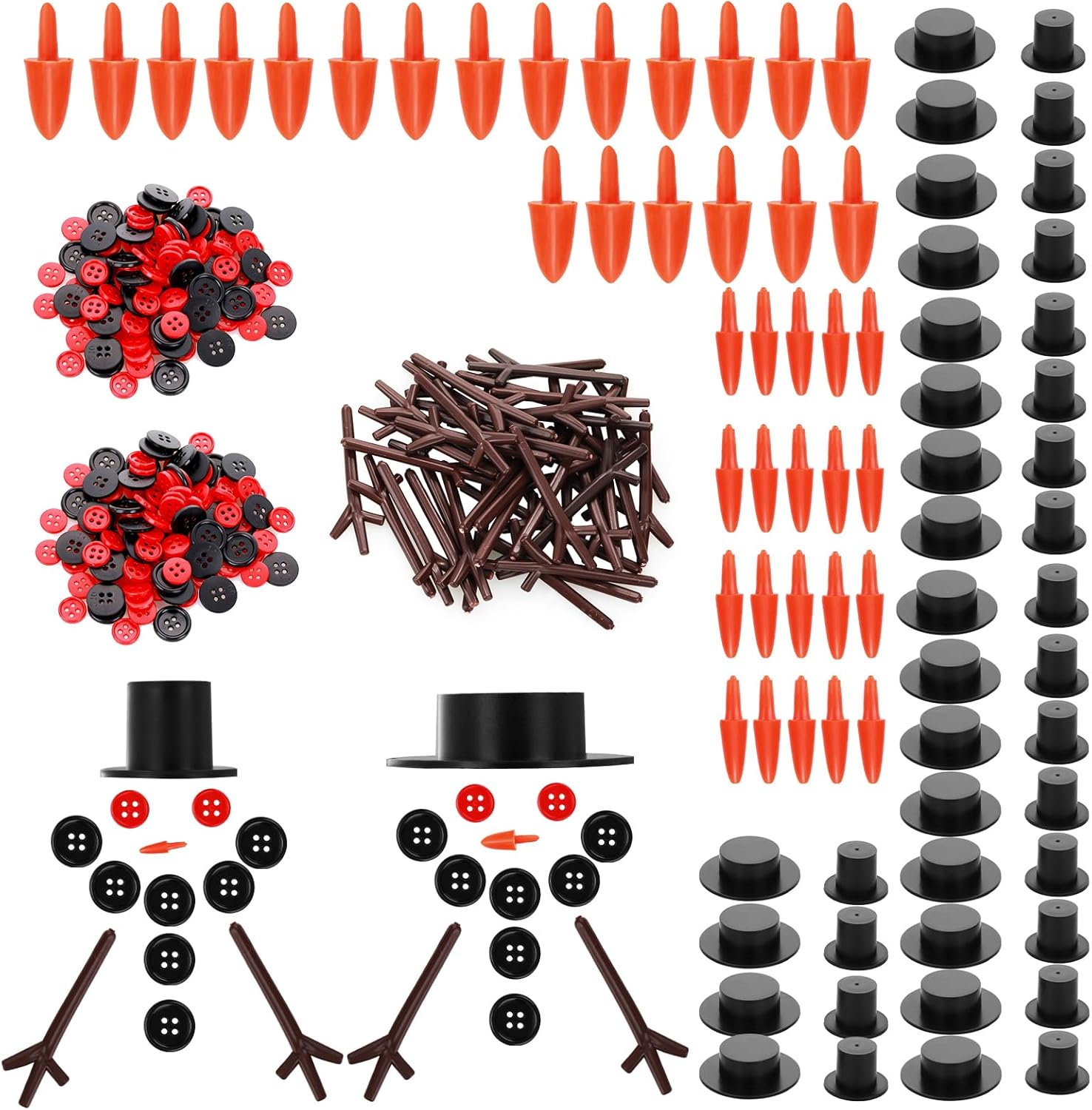 Abeillo Kit de 400 piezas de muñeco de nieve navideño para manualidades ...