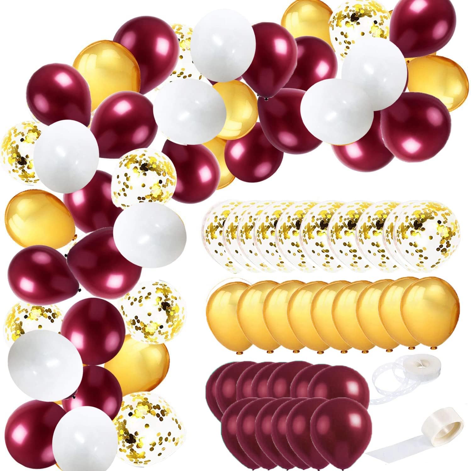 Amazon.com: Graduation Decorations Maroon Gold 2024/Burgundy Gold ...