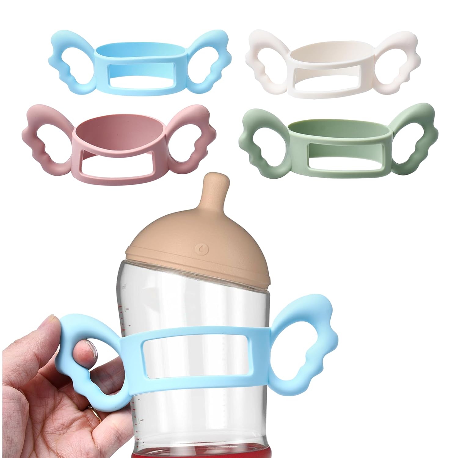 Amazon.com: Botabee Silicone Baby Bottle Handles (4-Pack) - Hands-Free ...