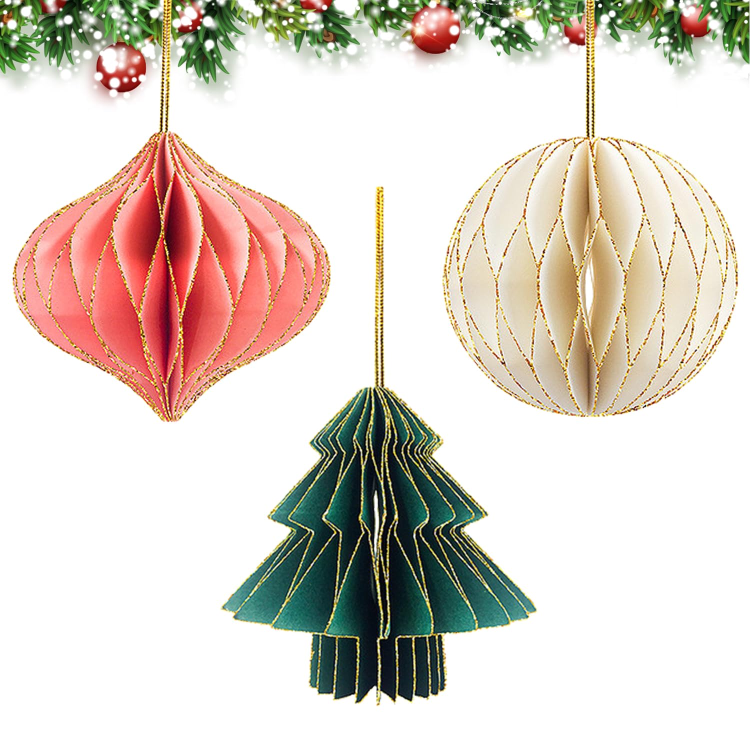 Christmas Decorations, Paper Christmas Decorations Christmas Hanging ...