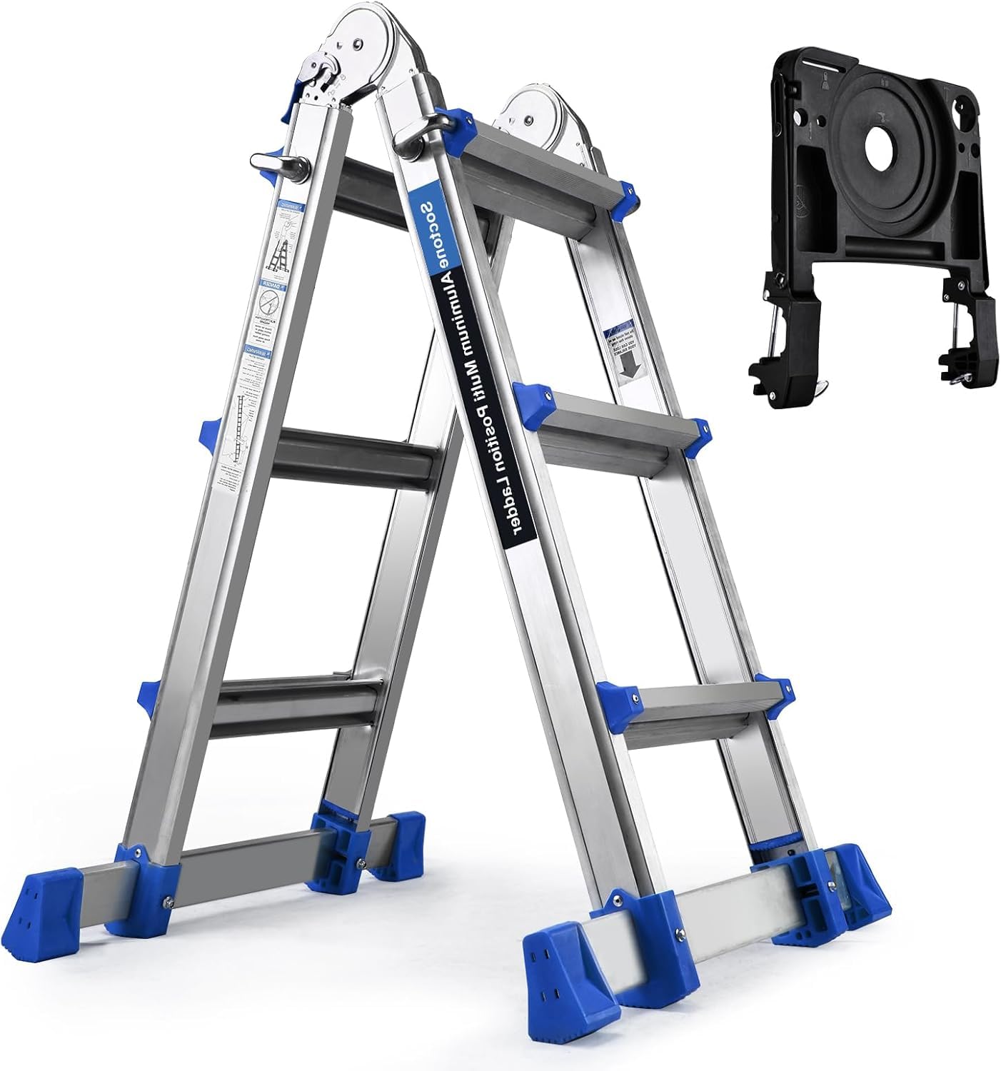 HBTower Ladder, A Frame 3 Step Extension Ladder, 11 Ft Multi Position ...