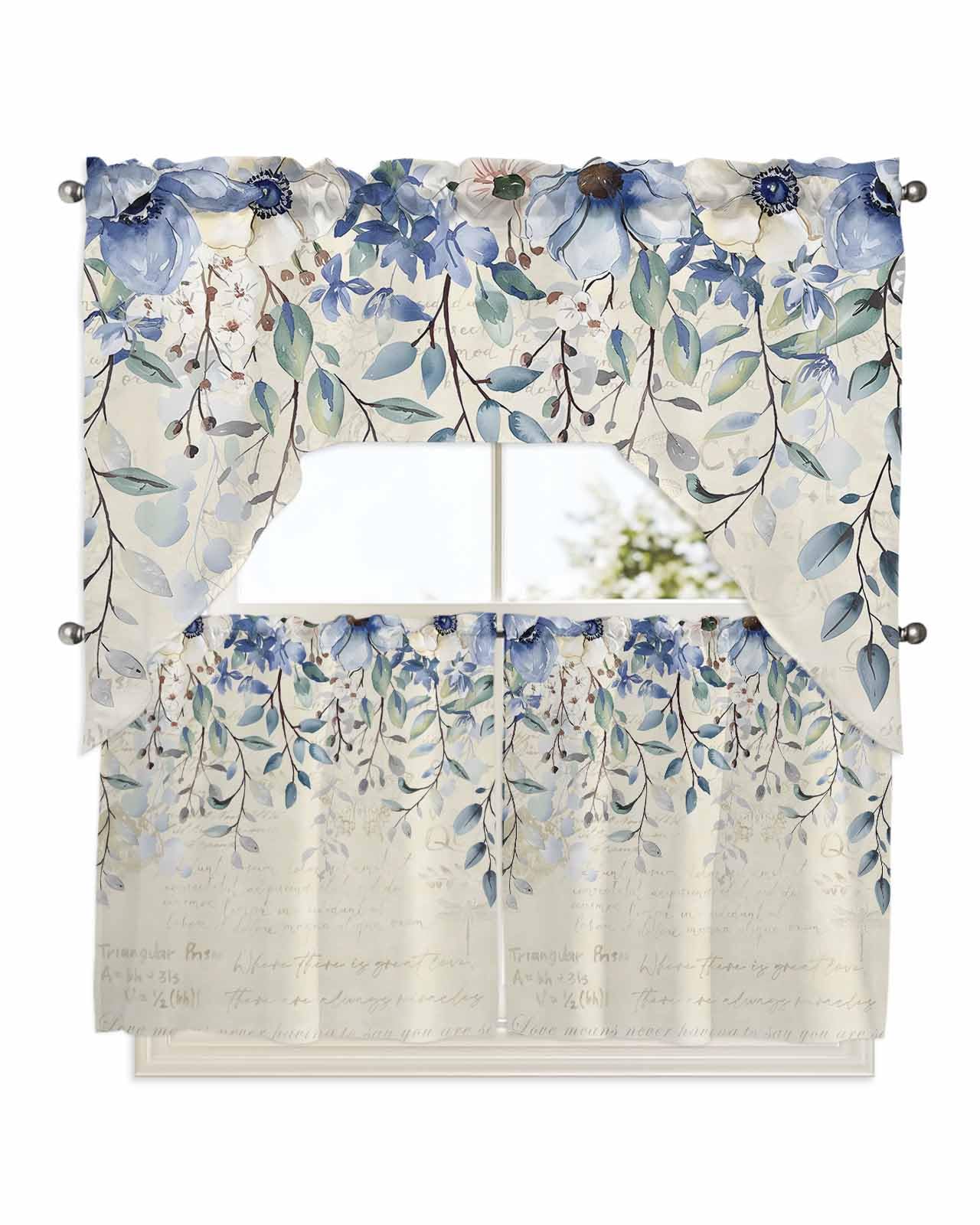 Blue Swag Curtains Amazon.com: Contemporary Blue Swag Kitchen Curtain