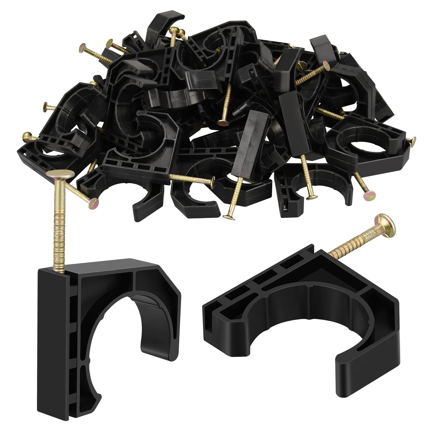 Snapklik.com : 50 Pack Pack 1" Half Clamps J-Hook